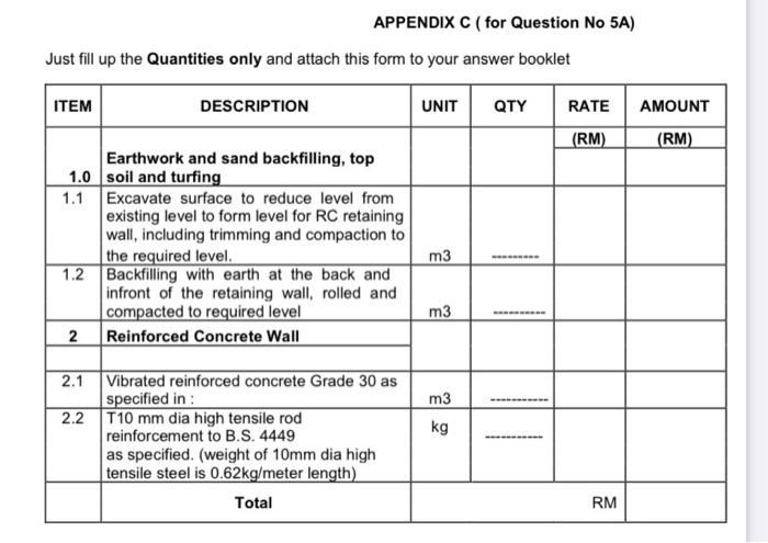 Solved As a civil engineer you are required to prepare Bill | Chegg.com