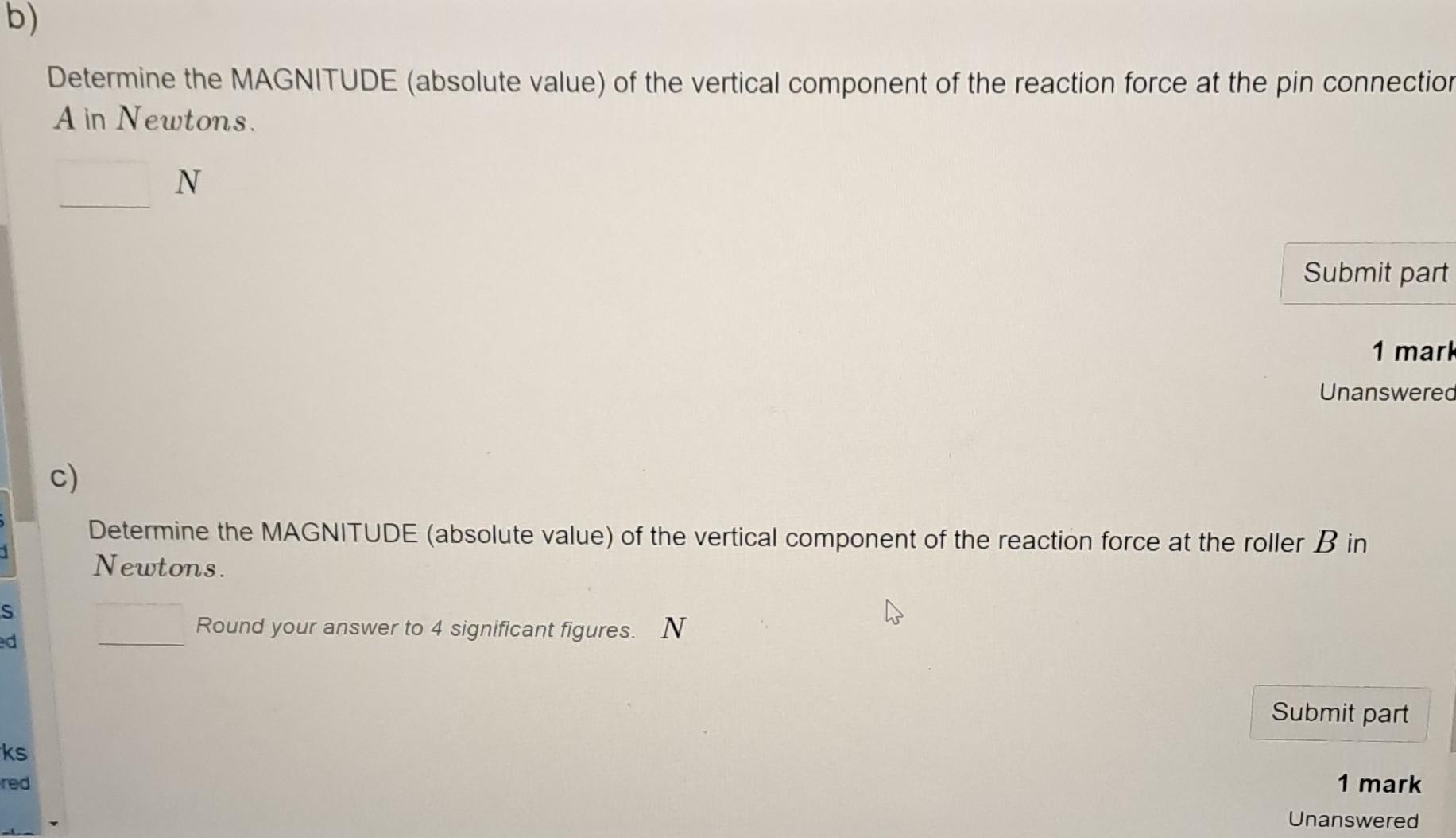 Solved The extended beam AB is supported at point A with a | Chegg.com