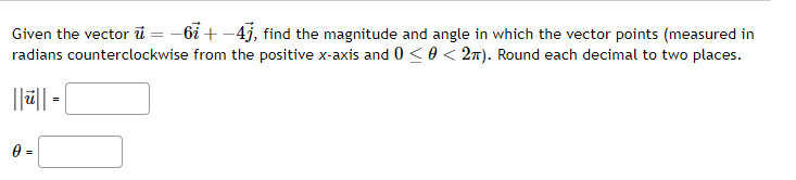 Solved Given the vector vec(v)=(:1,6:), ﻿find the magnitude | Chegg.com