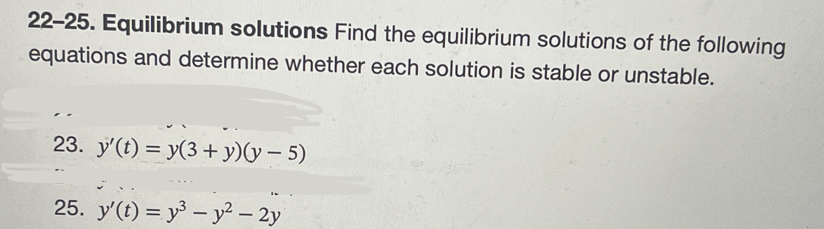 Solved 22-25. ﻿Equilibrium solutions Find the equilibrium | Chegg.com