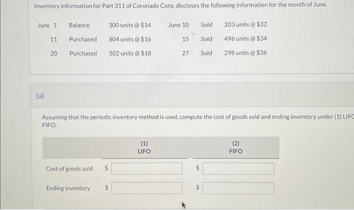 Solved Assuming that the periodic inventory method is used, | Chegg.com