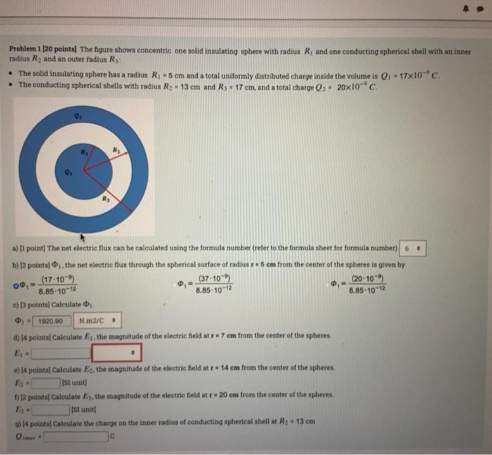 Solved Problem 1 [20 points] The figure shows concentric one | Chegg.com