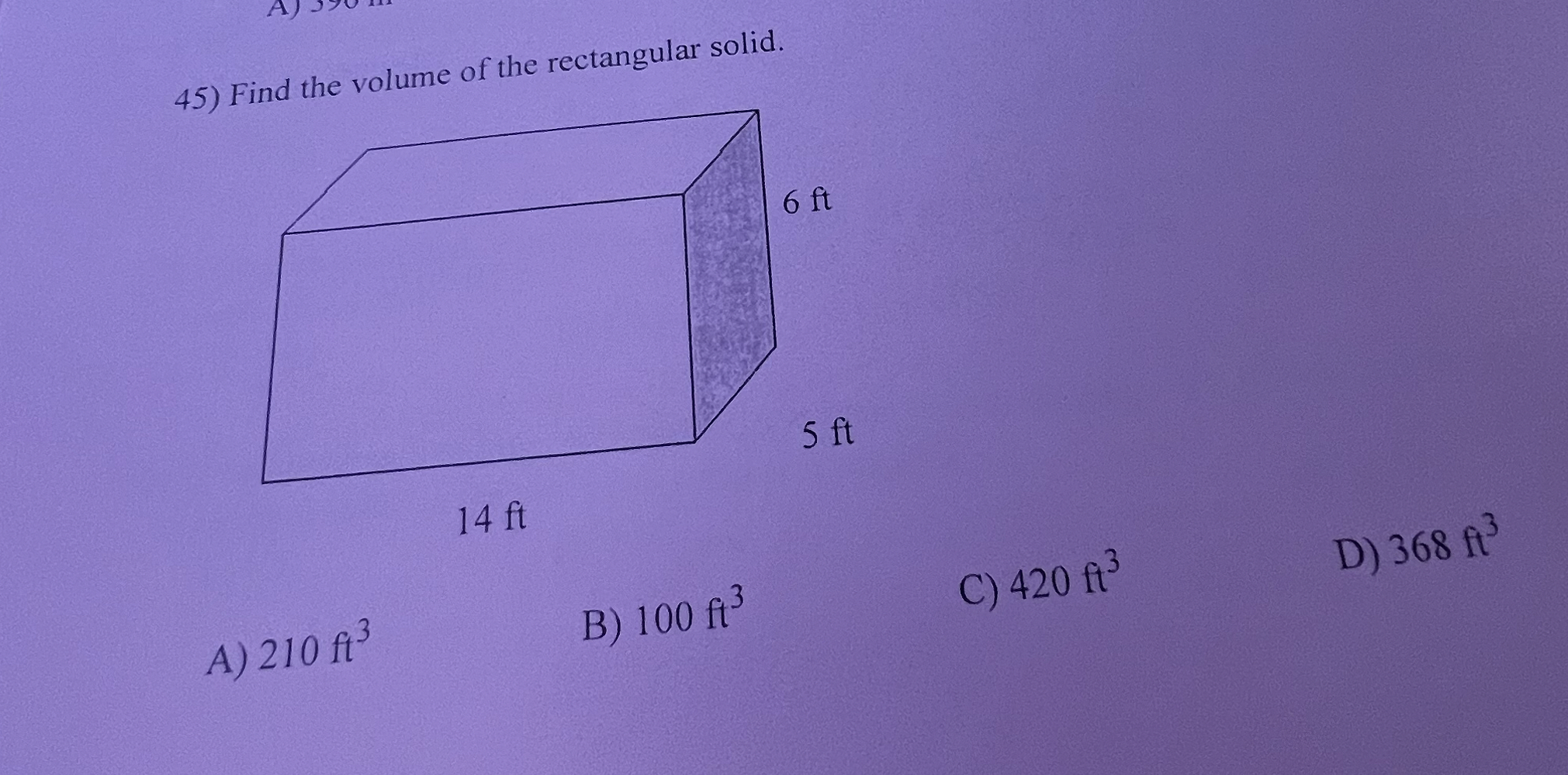 Solved rind the volume of the rectangular | Chegg.com