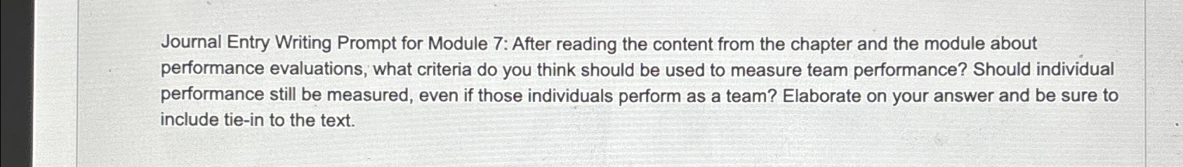 Solved Journal Entry Writing Prompt for Module 7: After | Chegg.com