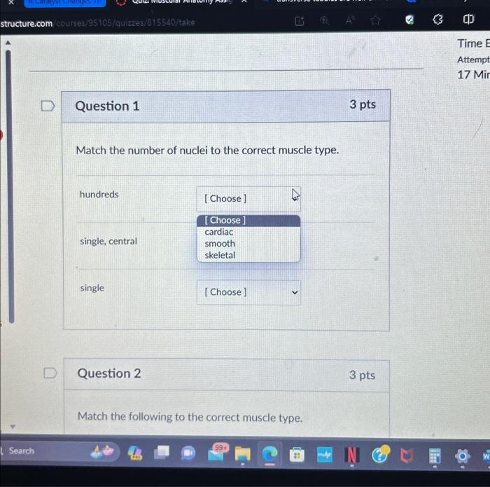 Solved Question 1 3 pts Match the number of nuclei to the | Chegg.com