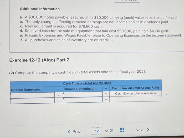 Solved Required information Exercise 12-12 (Algo) Indirect: | Chegg.com