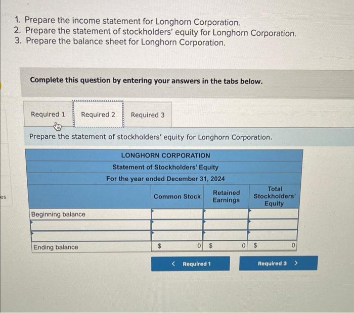 Solved Problem 1-3a (static) Prepare Financial Statements 