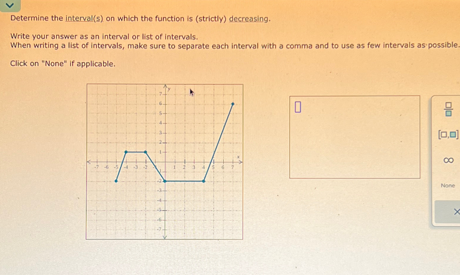 Solved Determine the interval(s) ﻿on which the function is | Chegg.com