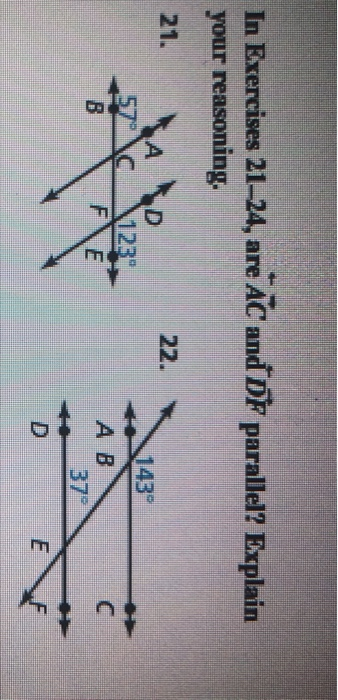 Solved In Exercises 21–24, are AC and DF parallel? Explain | Chegg.com