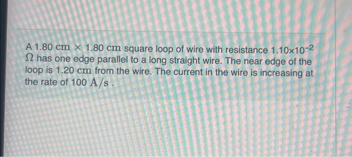 Solved A 1.80 cm×1.80 cm square loop of wire with resistance | Chegg.com