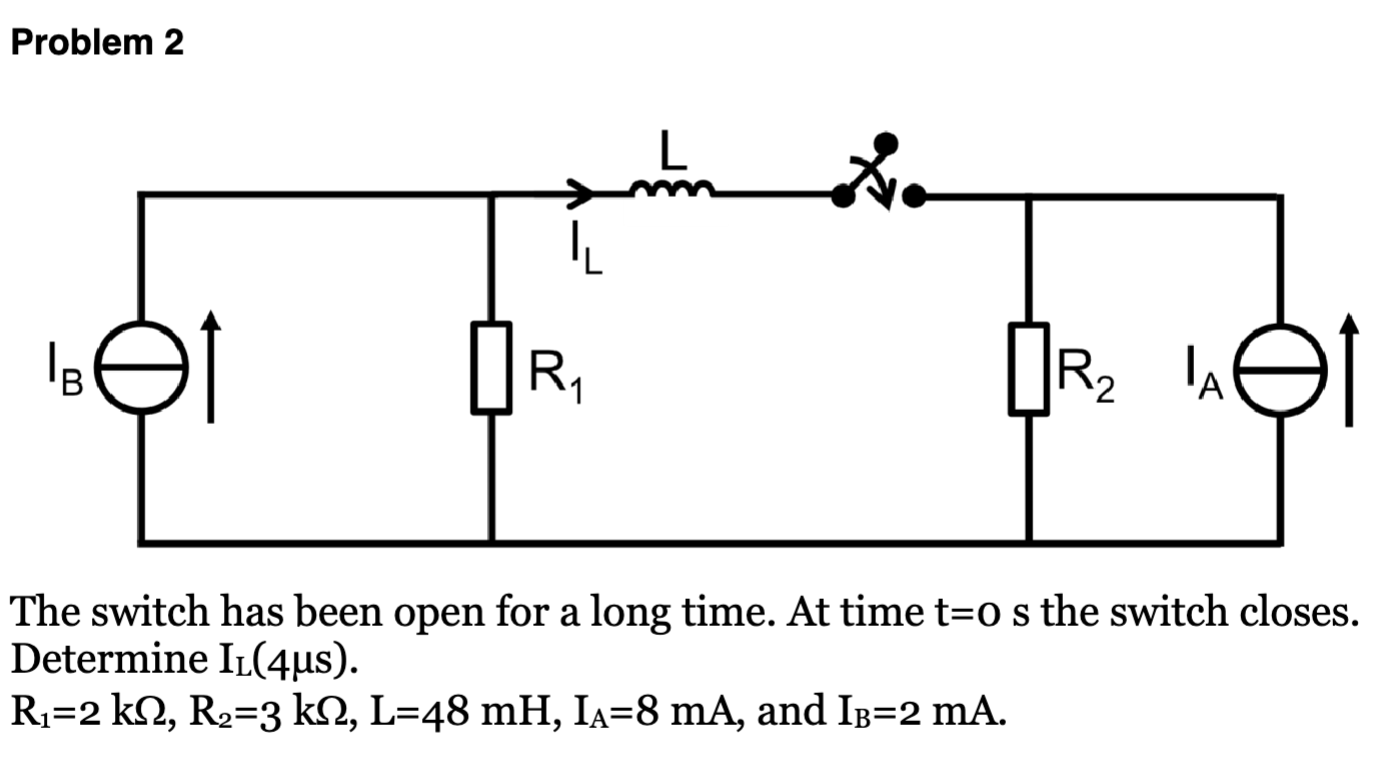 Solved The switch has been open for a long time. At time t=0 | Chegg.com