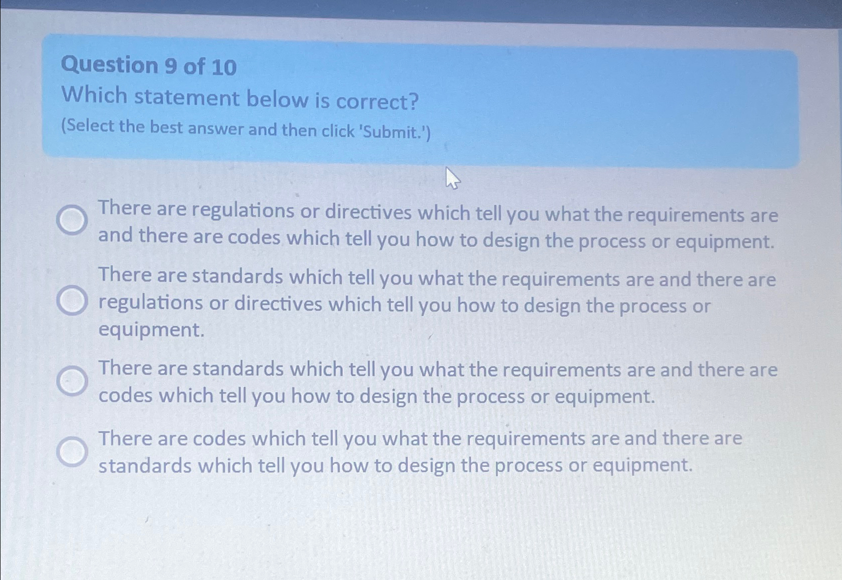 Solved Question 9 ﻿of 10Which statement below is | Chegg.com