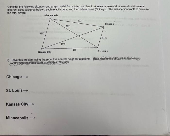 Solved Consider the following situation and graph model for | Chegg.com