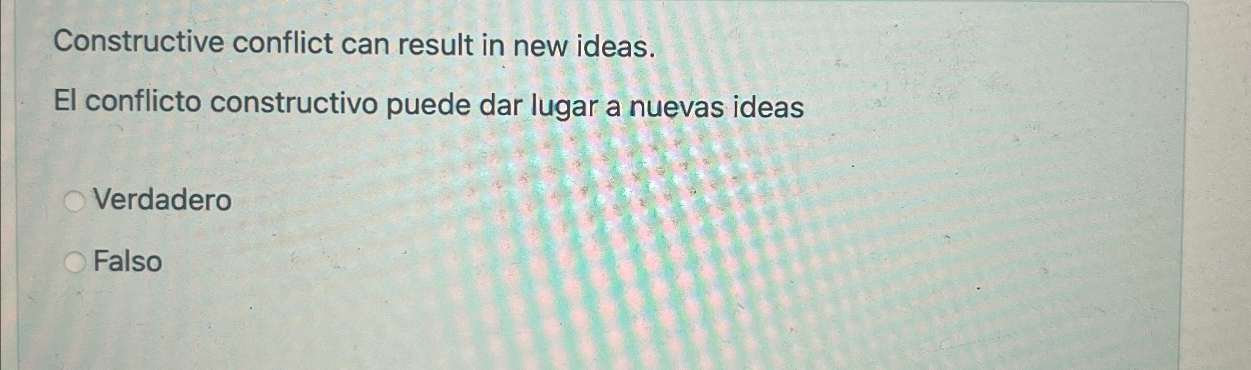 Solved Constructive conflict can result in new ideas.El | Chegg.com
