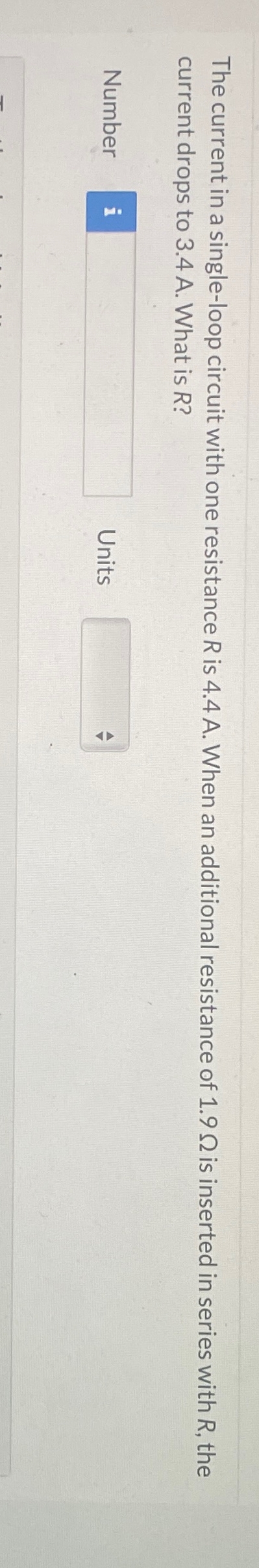 Solved The current in a single-loop circuit with one | Chegg.com