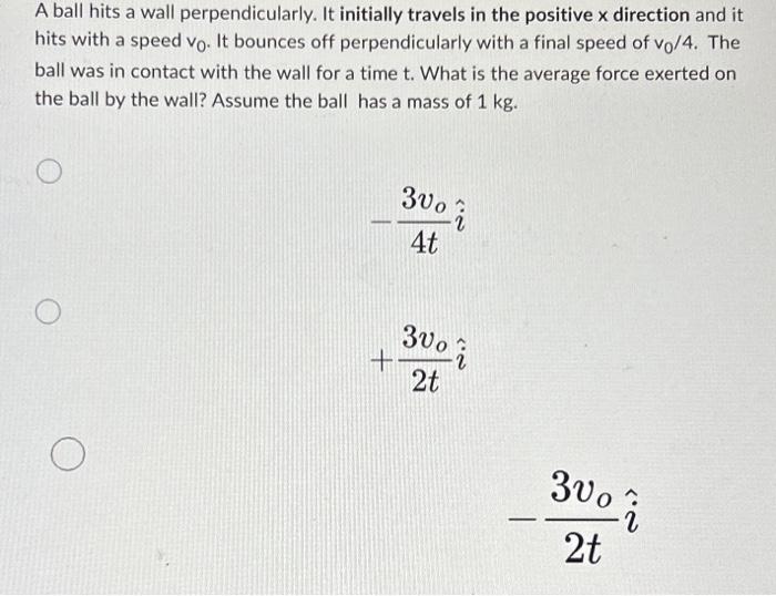 Solved A ball hits a wall perpendicularly. It initially | Chegg.com