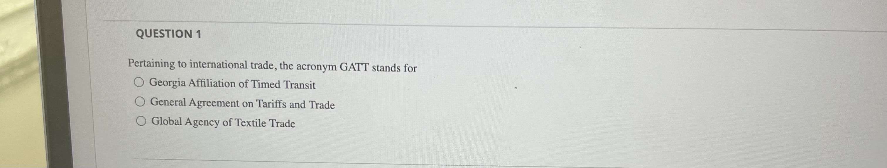 Solved QUESTION 1Pertaining to international trade, the | Chegg.com