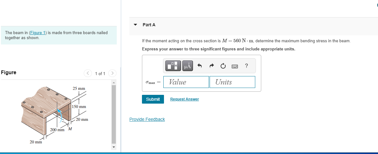 Solved The beam in (Figure 1) ﻿is made from three boards | Chegg.com