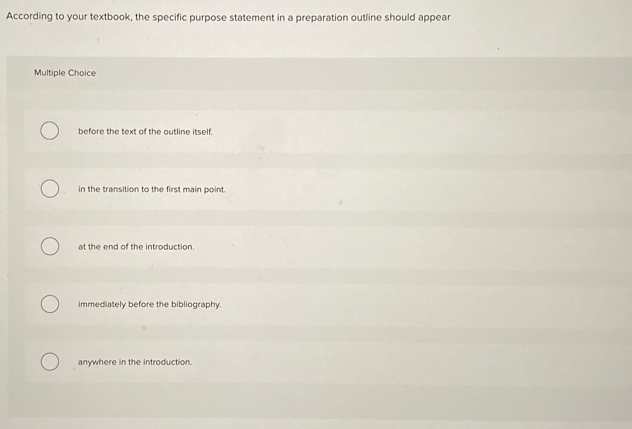 Solved According to your textbook, the specific purpose | Chegg.com