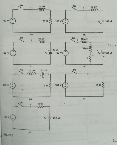 Solved 2.3 In the circuits of Fig. P2.3a to g, determine the | Chegg.com