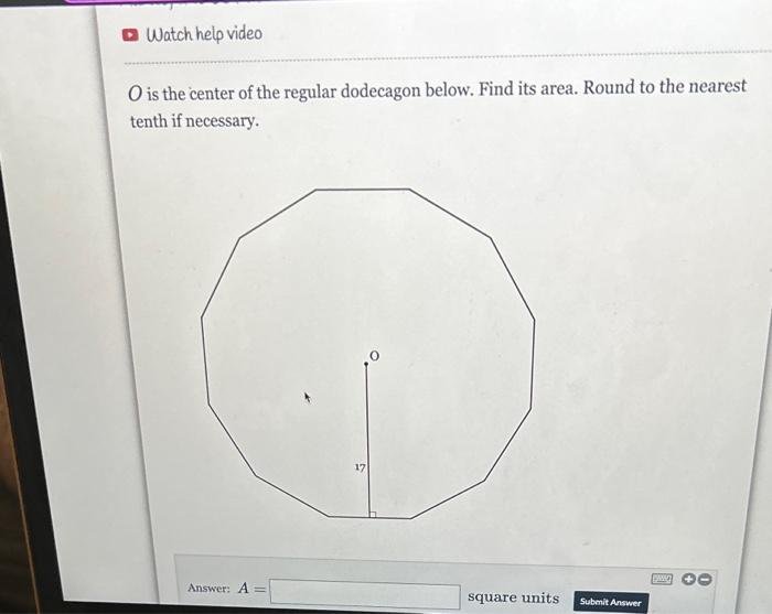 Solved O is the center of the regular dodecagon below. Find | Chegg.com
