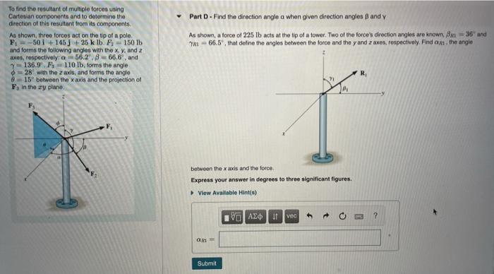 Solved Part B - Resultant of adding F and F2 and F3 To find | Chegg.com