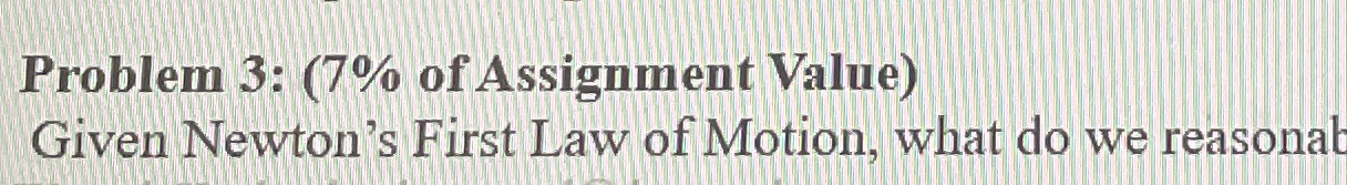 Problem 3: (7% ﻿of Assignment Value)Given Newton's | Chegg.com