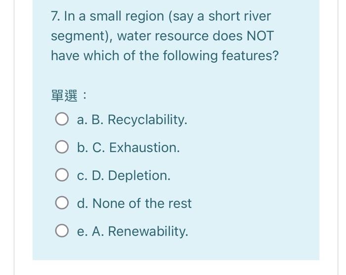Solved 7. In a small region (say a short river segment), | Chegg.com