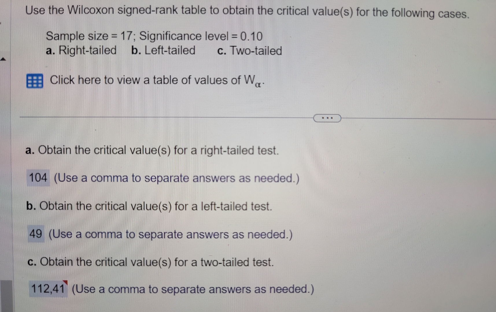 Use the Wilcoxon signed-rank table to obtain the | Chegg.com
