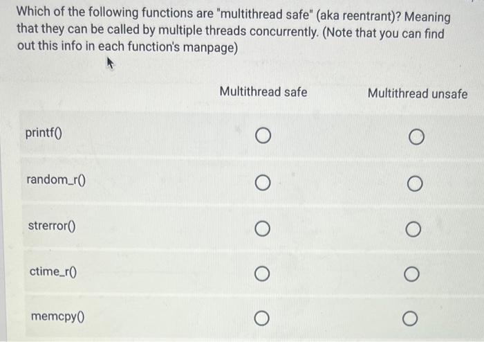 Solved Thread models * Which statements about thread models | Chegg.com