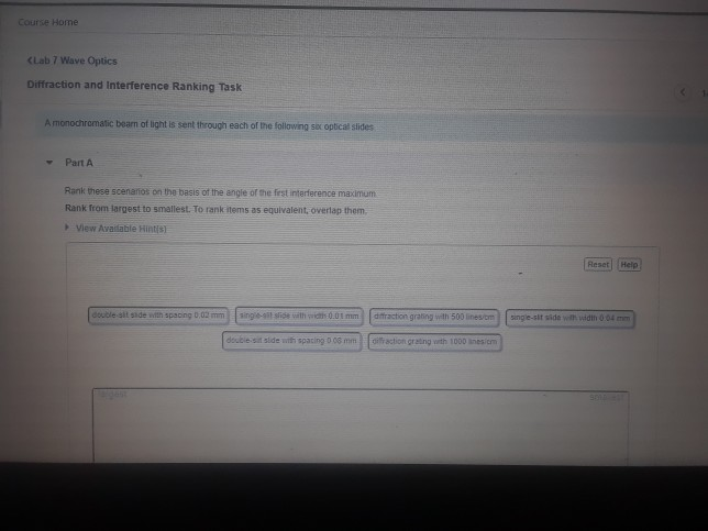 Solved the slot on the graph is from largest to smallest. | Chegg.com