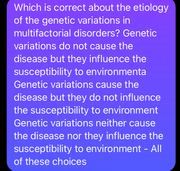 Solved Which is correct about the etiology of the genetic | Chegg.com