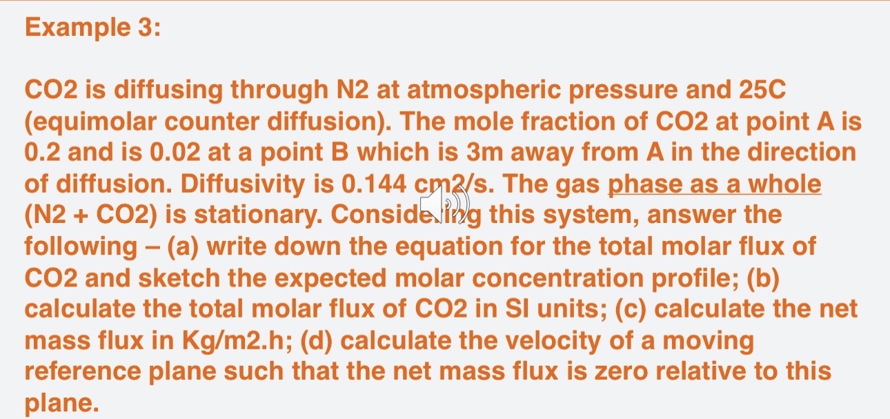 Example 3:\\nCO2 is diffusing through N2 at | Chegg.com