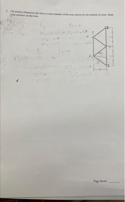 Solved 2. (30 points) Determine the foree it each meraber of | Chegg.com