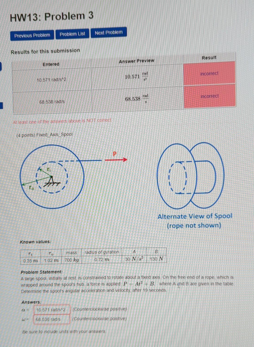 Solved HW13: Problem 3 Previous Problem Problem List Next | Chegg.com Solved HW13: Problem 3 Previous Problem Problem List Next | Chegg.com