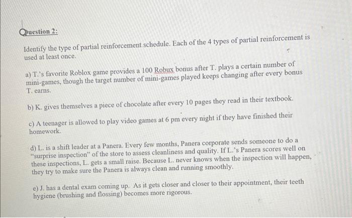 Solved Question 2: Identify the type of partial | Chegg.com