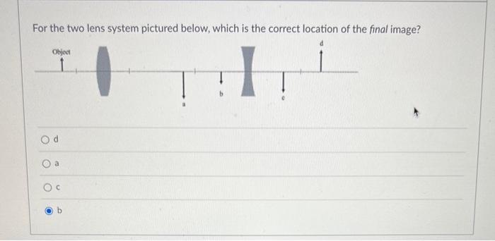 Solved For the two lens system pictured below, which is the | Chegg.com