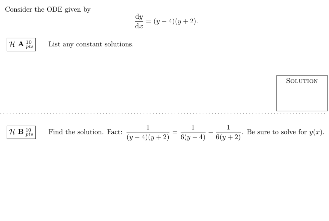 Solved Consider the ODE given bydy(d)x=(y-4)(y+2). ﻿List any | Chegg.com