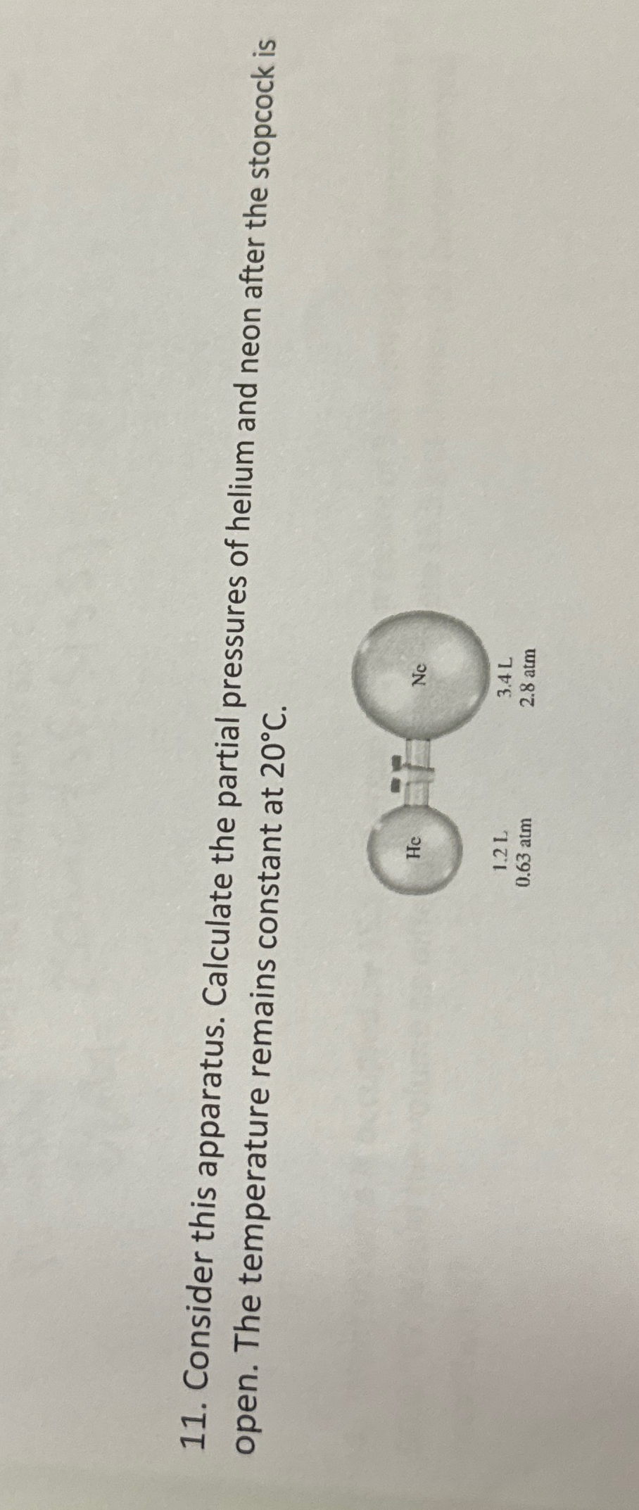 Solved Consider this apparatus. Calculate the partial | Chegg.com