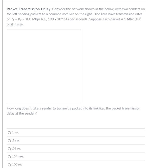 Solved Packet Transmission Delay. Consider the network shown | Chegg.com