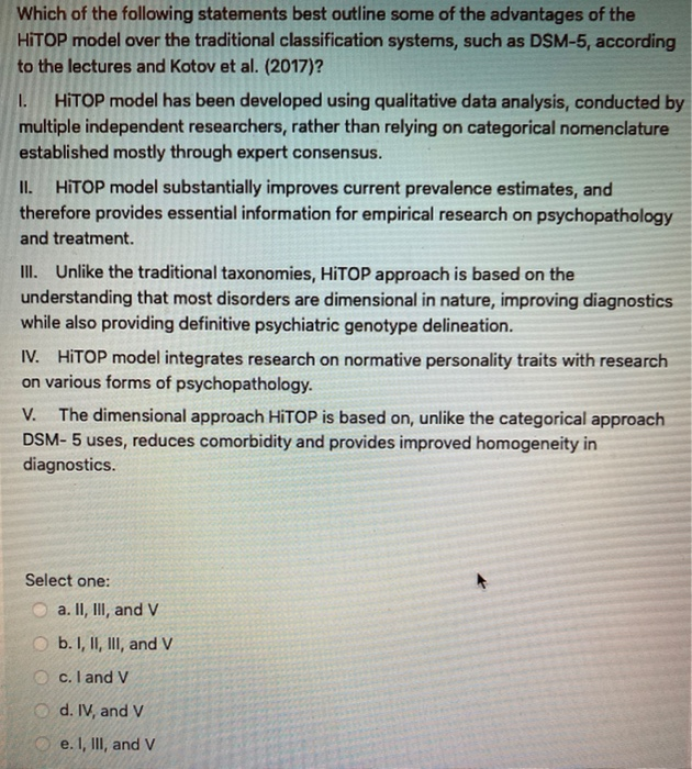 Solved Which of the following statements best outline some | Chegg.com