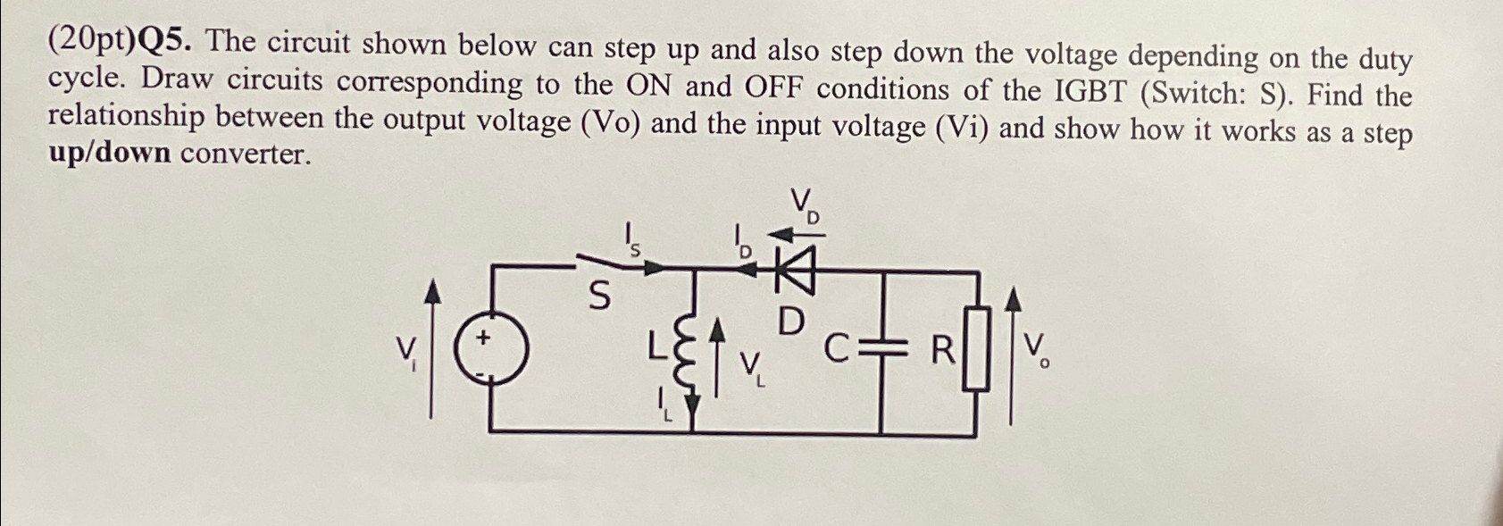 (20pt)Q5. ﻿The circuit shown below can step up and | Chegg.com