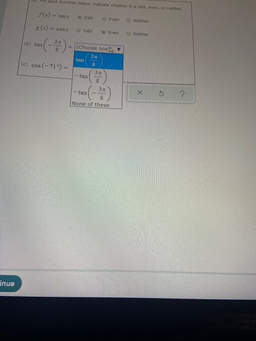 Solved I each function below, indicate whether it is odd. | Chegg.com