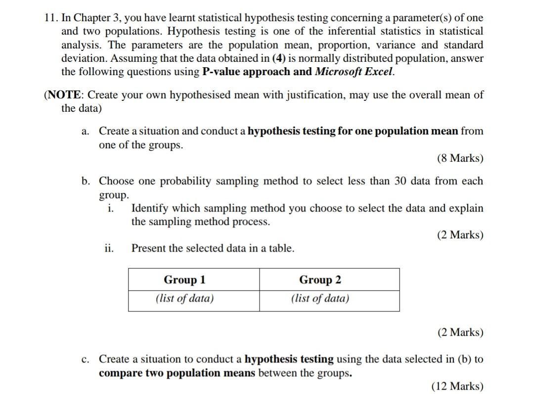 Solved PlS do in excel sheet and show . our data Average | Chegg.com