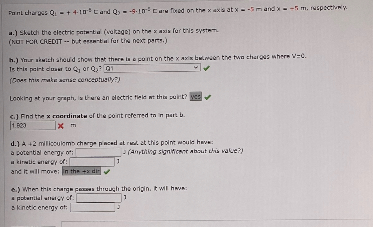 Solved Point charges Q1=+4*10-6C ﻿and Q2=-9*10-6C ﻿are fixed | Chegg.com