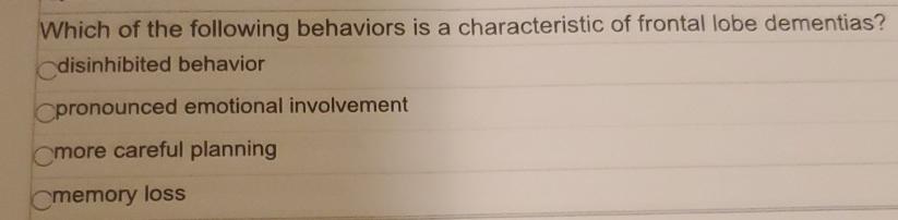 Solved Which of the following behaviors is a characteristic | Chegg.com