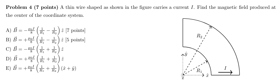 Solved Problem 4 7 ﻿points ﻿a Thin Wire Shaped As Shown In 
