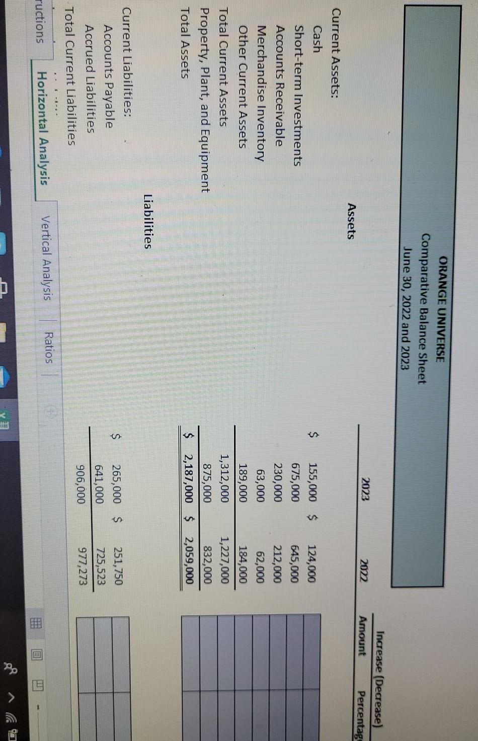 Solved Financial Statement Analysis Excel Problem Follow the | Chegg.com