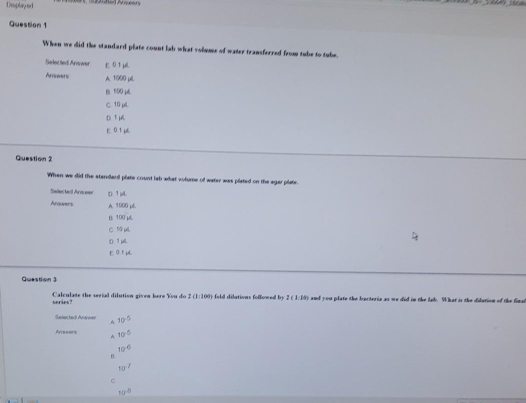 Solved Displayed Milevel Question 1 When we did the standard | Chegg.com