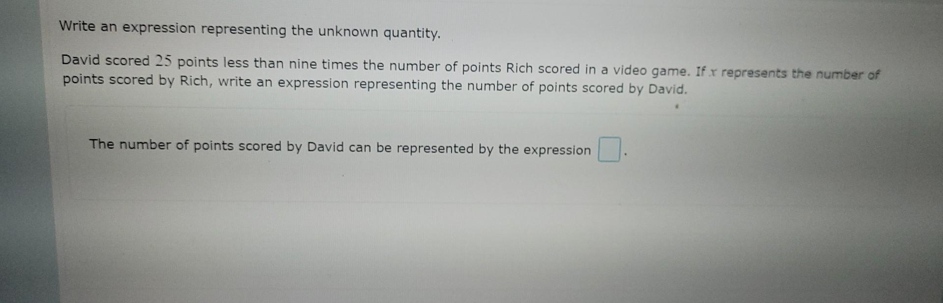 Solved Write an expression representing the unknown | Chegg.com